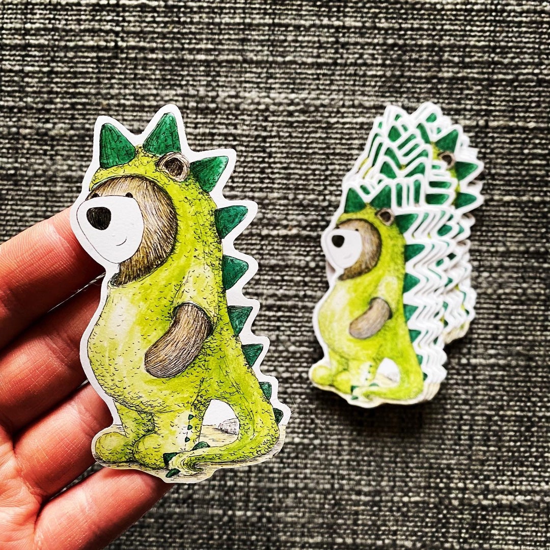 DINOBEAR 10cm Large Sticker Illustration Catherine Redgate Paper Bujo ...