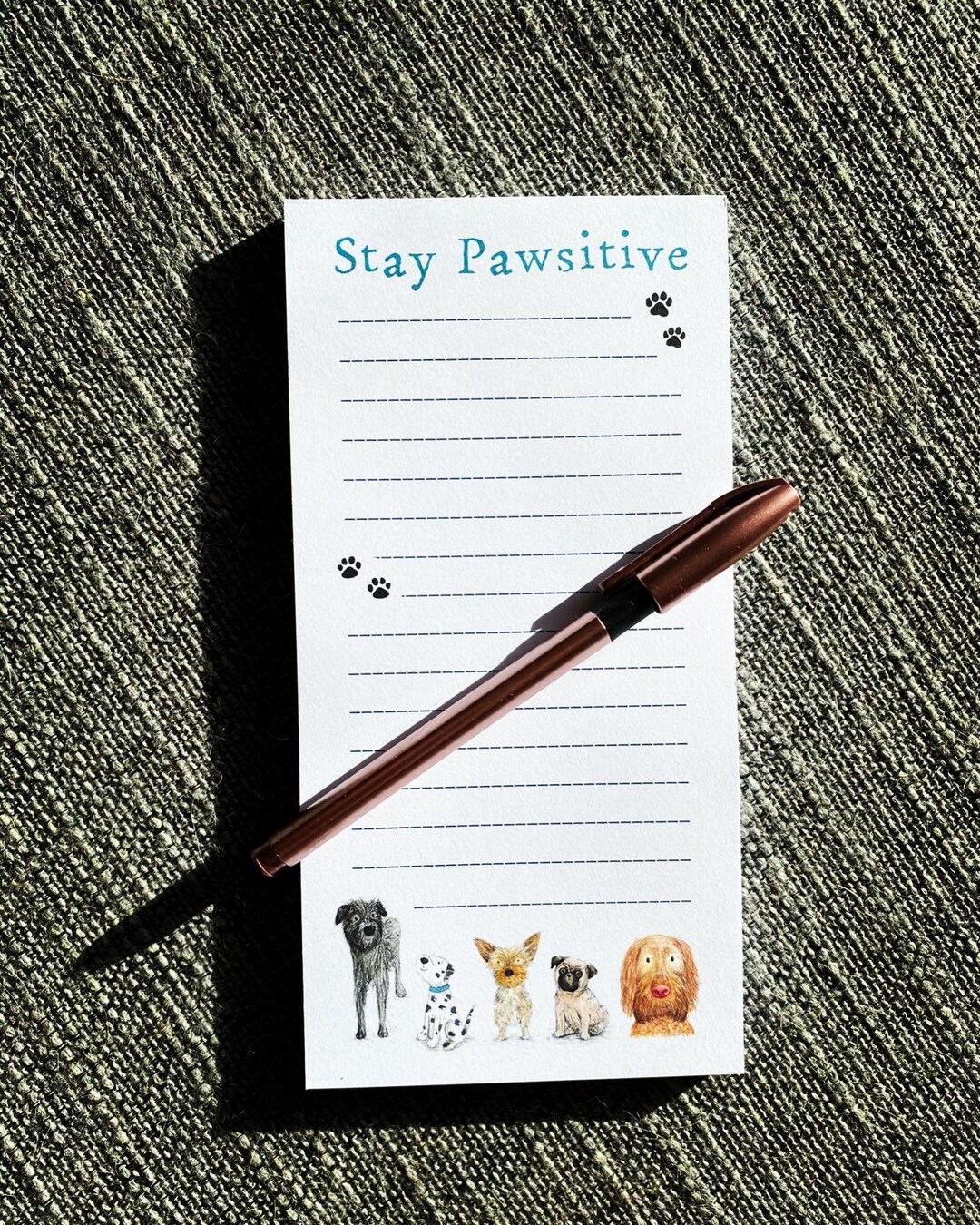 Stay PAWSITIVE DOG LIST Pad Notepad Notes Catherine Redgate Stationery ...