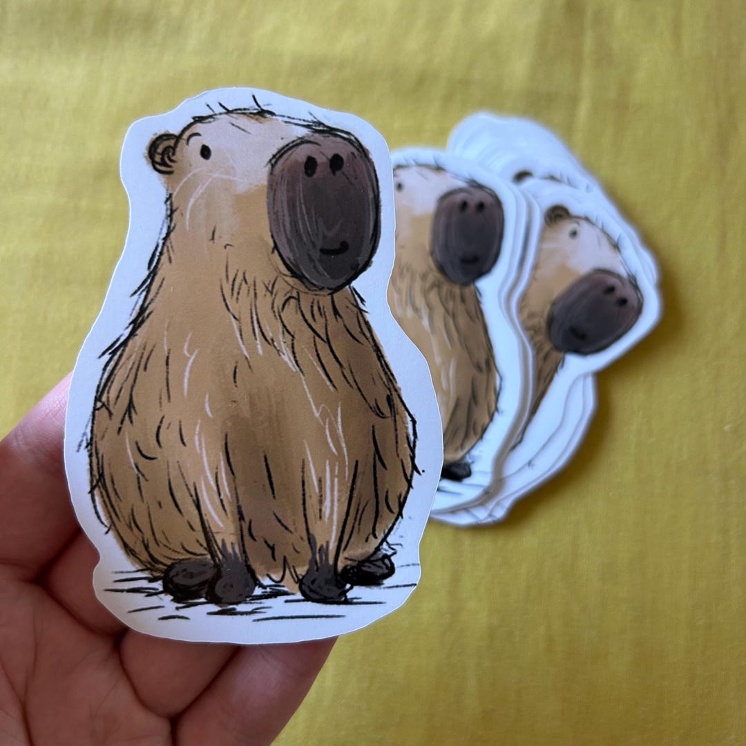 Large CAPYBARA STICKER Illustration Catherine Redgate Paper Bujo ...