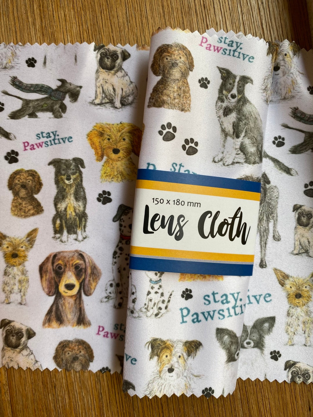 STAY PAWSITIVE Dog Lens / Screen Wipe CLOTH Spectacles Glasses Indie ...