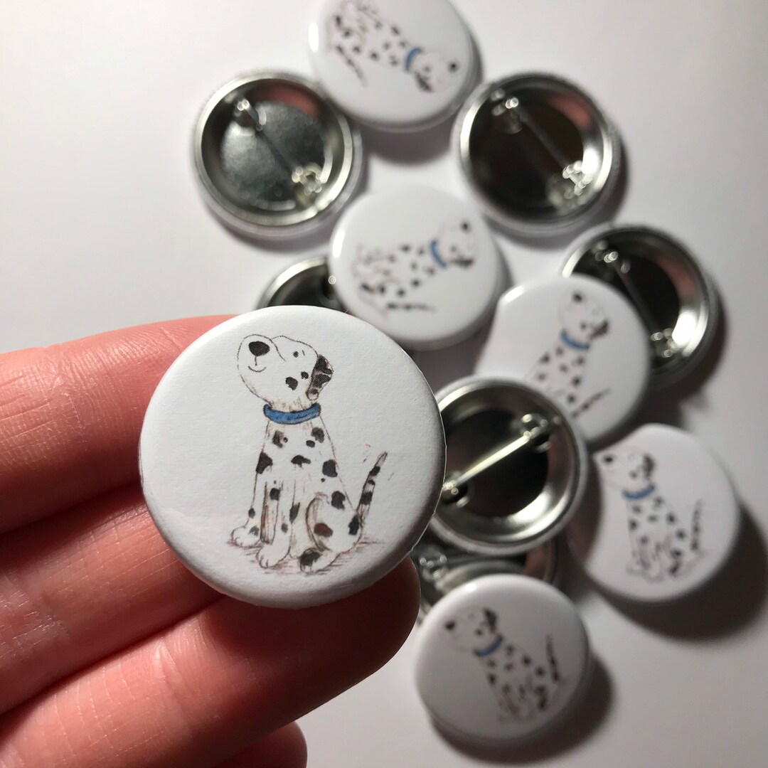 DALMATIAN PUPPY 32mm Button Badge Illustration Catherine Redgate ...