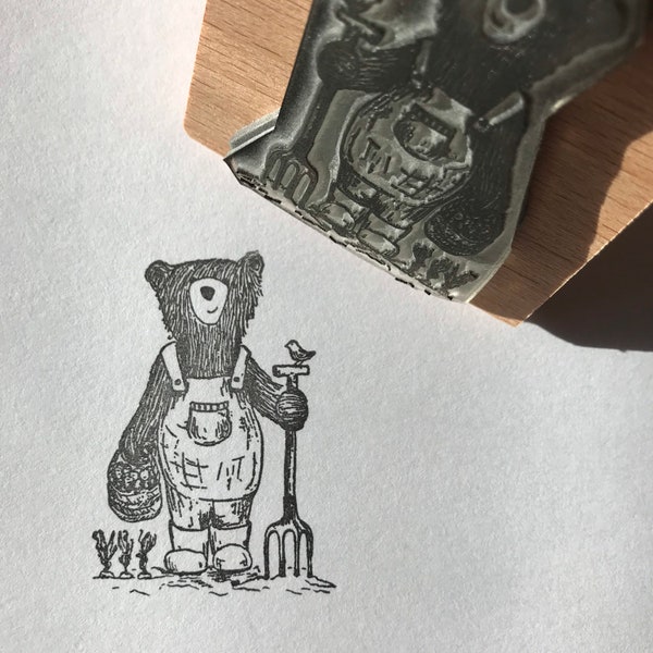 Bear Rubber Stamp - Etsy