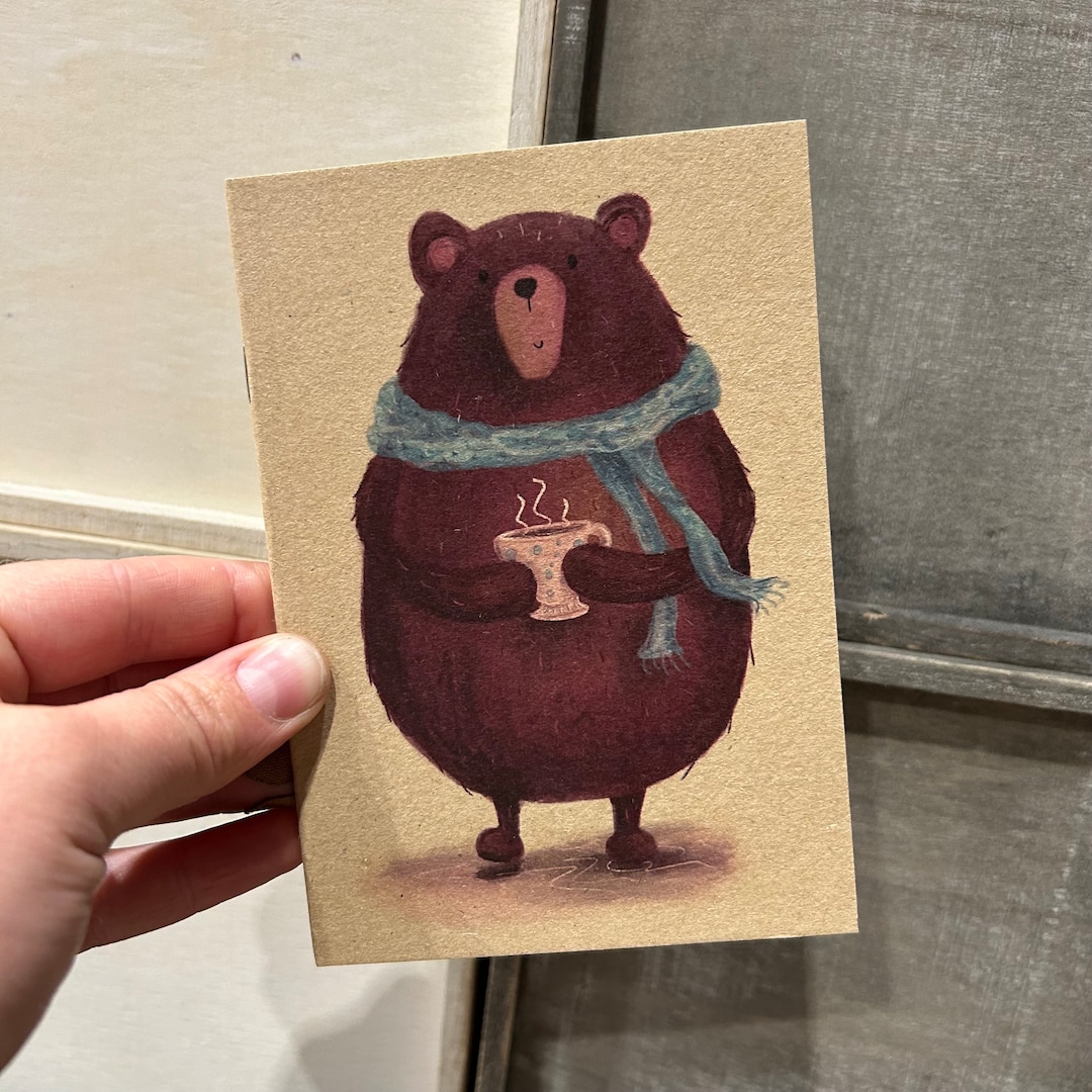 Cosy TEA BEAR A6 ECO Jotter Artist Sketchpad Plain Inside Catherine ...