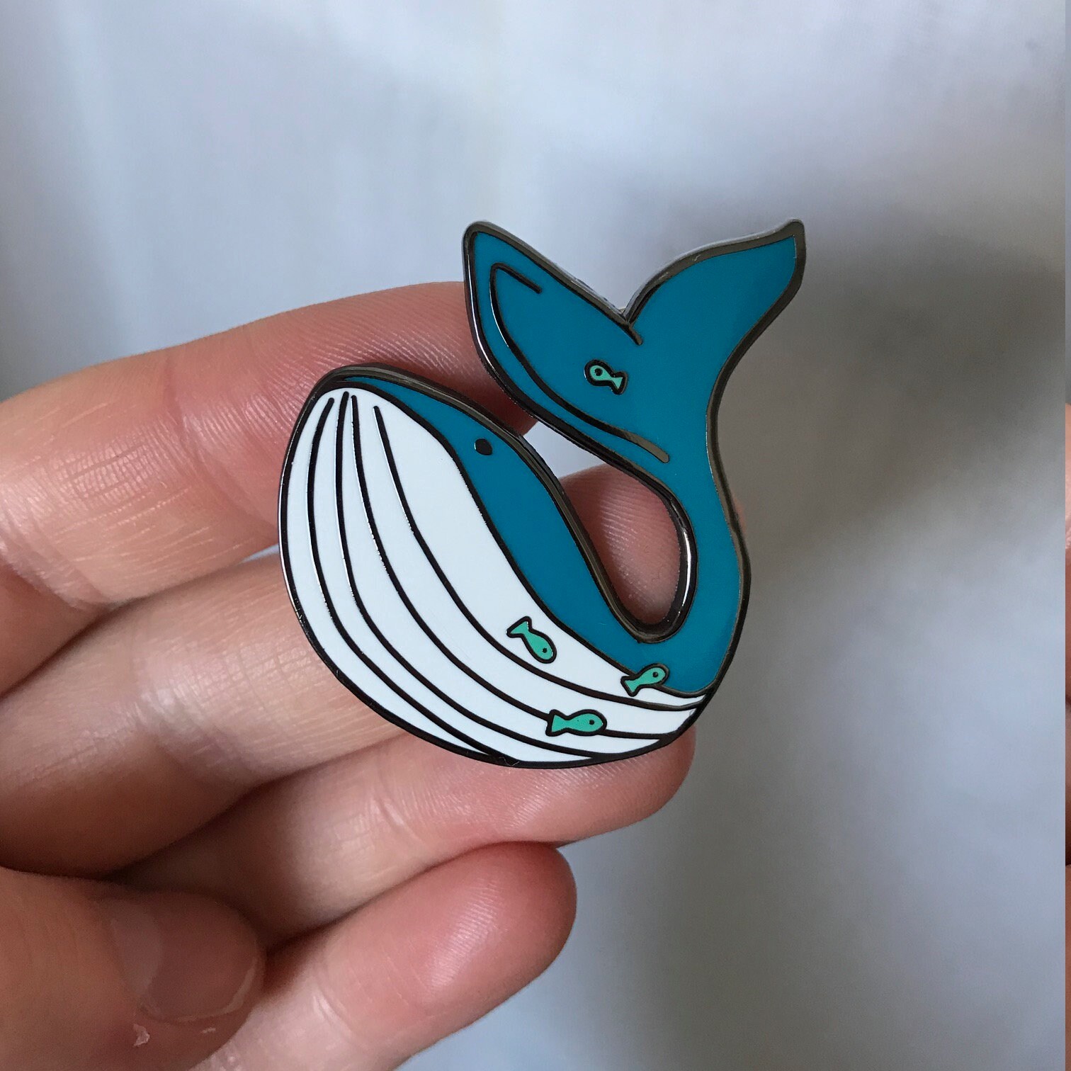 WORRY WHALE Hard Enamel Pin Badge by Catherine Redgate - Etsy