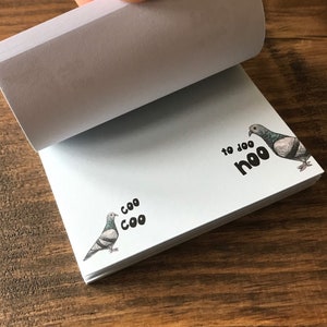 PIGEON to Doo Noo Coo Memo Pad Notepad Notes Catherine Redgate ...