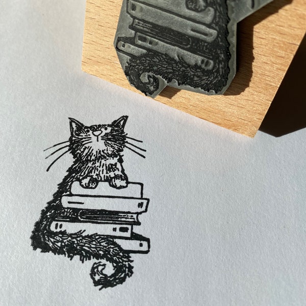 Cat Rubber Stamp - Etsy