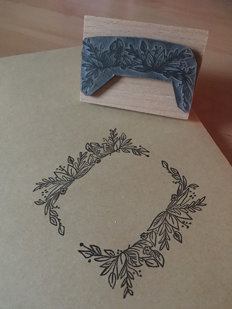 Floral Botanical Leafy Border Stamp 2 or 3 Wooden - Etsy