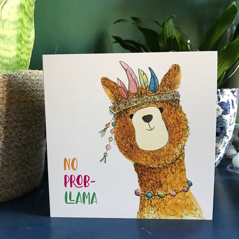 No PROB-LLAMA LLAMA Greeting Card Blank Inside Catherine - Etsy