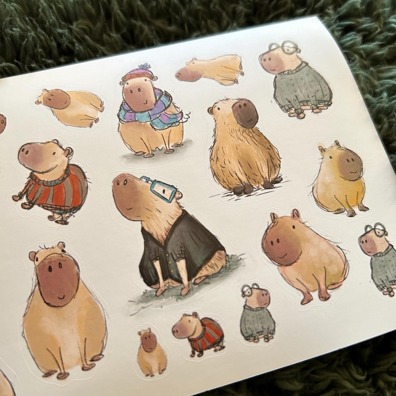 Capybara Stickers - Etsy UK