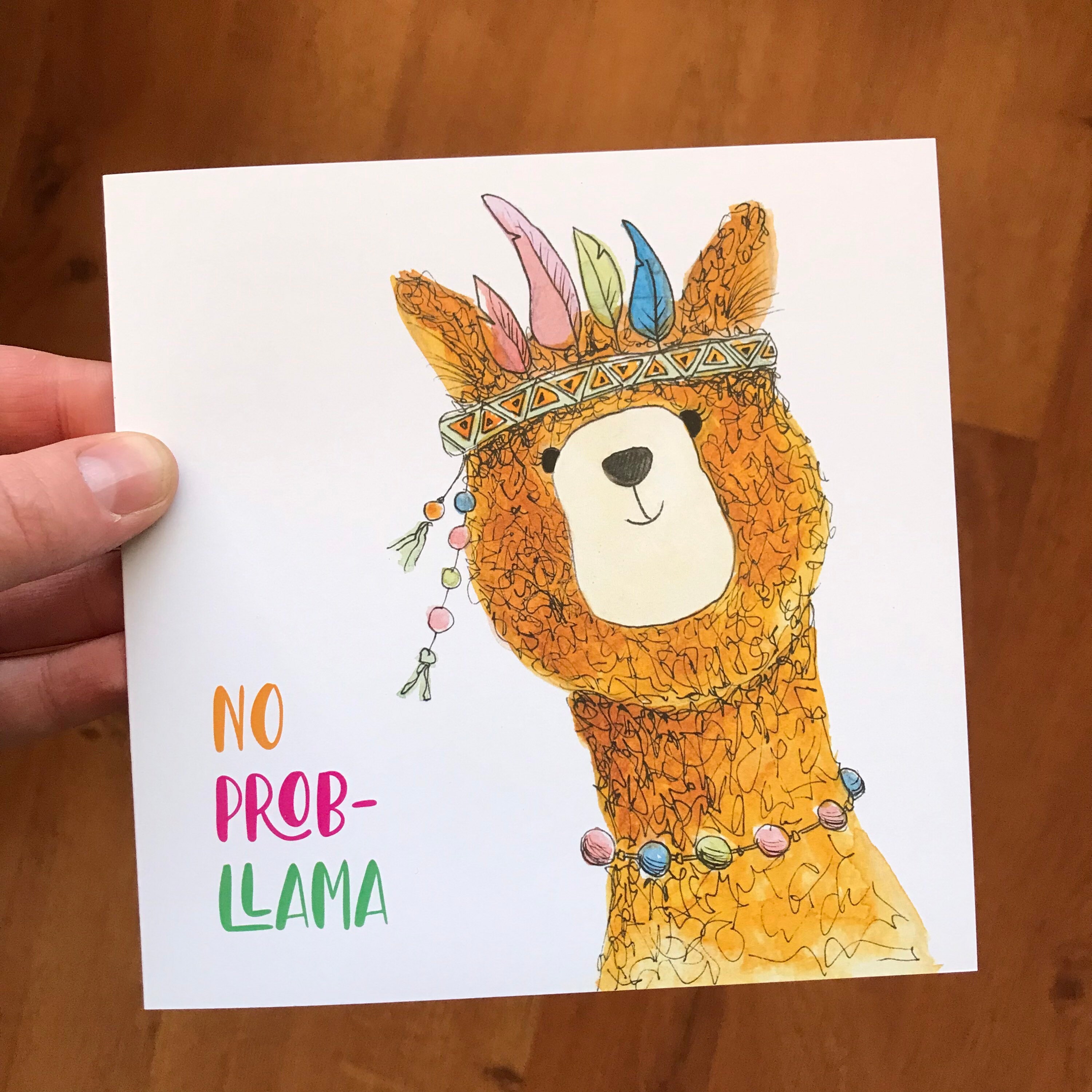 No PROB-LLAMA LLAMA Greeting Card blank inside Catherine | Etsy