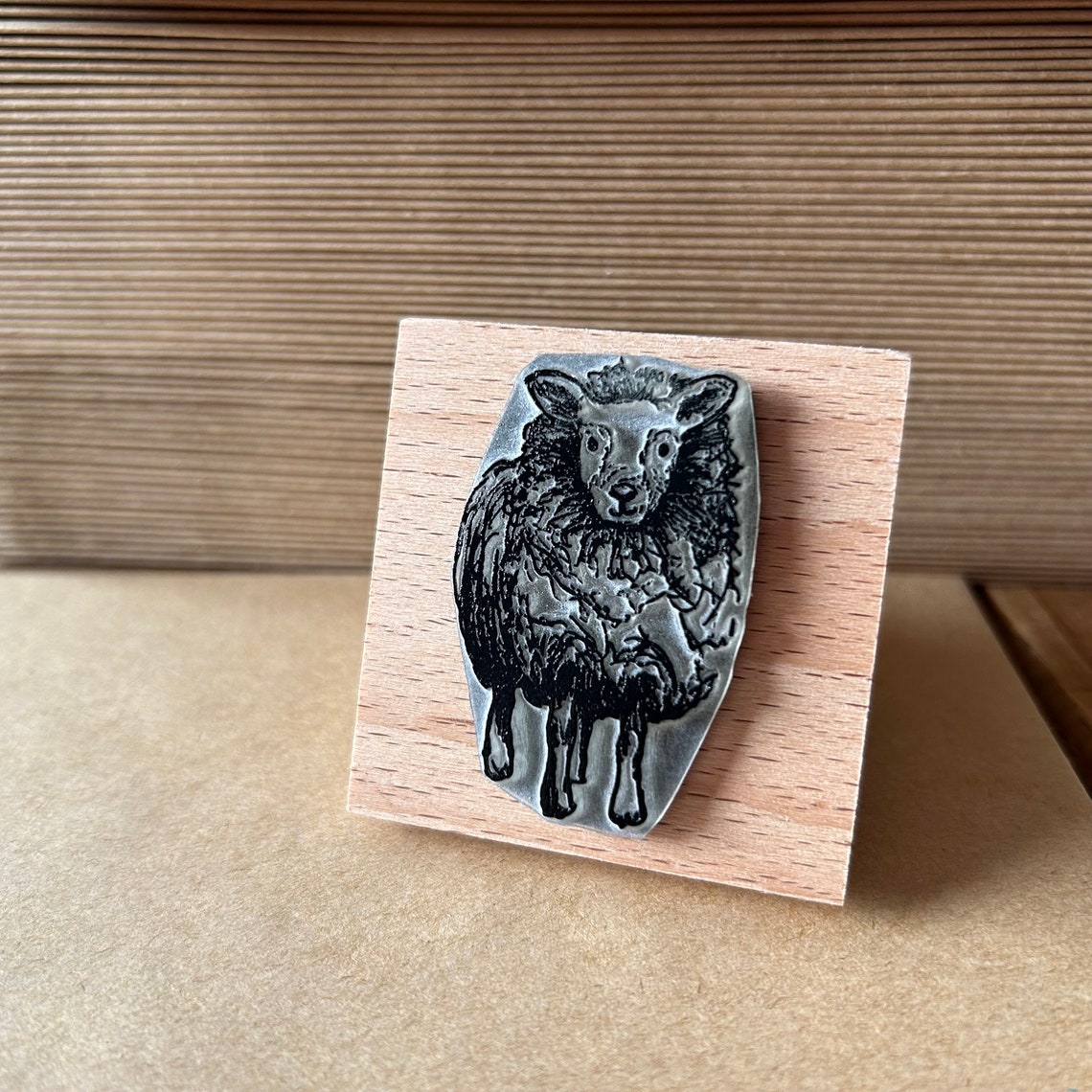 COUNTRY SHEEP Wooden Rubber Stamper 2" Catherine Redgate Fun Stamping ...