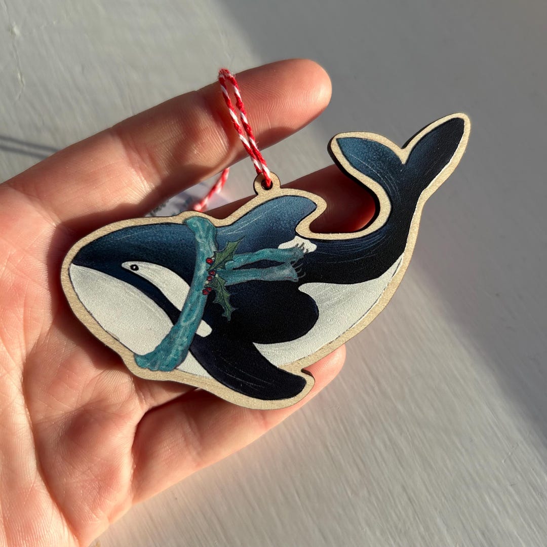 Christmas ORCA WOODEN Xmas Decoration Catherine Redgate Scottish ...