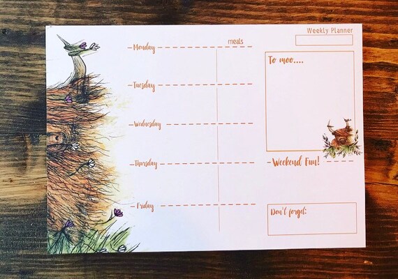 HEELAN COO Weekly Planner Notepad Notes Catherine Redgate - Etsy