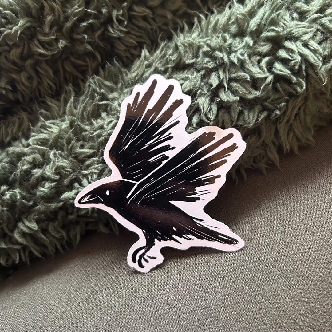 BLACK RAVEN Sticker Illustration Catherine Redgate Paper Bujo ...