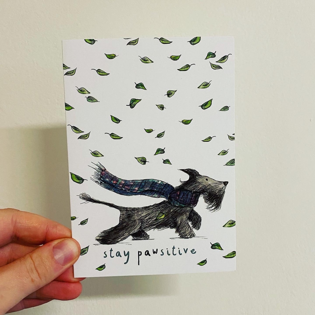 A6 PAWSITIVE SCOTTIE Dog Greeting Card - Blank Inside Catherine Redgate ...