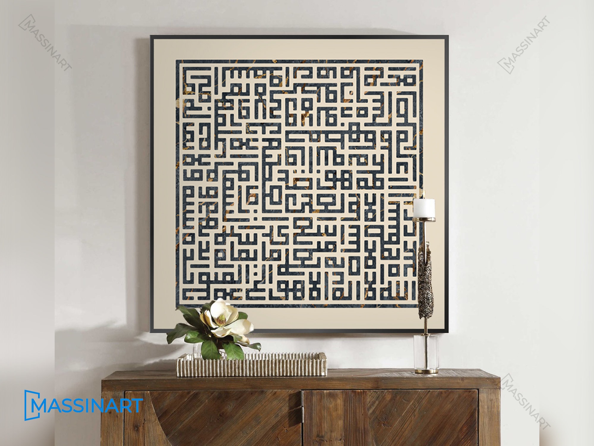 Ayat Kursi Quran Aya Calligraphy Abstract Artwork-livingroom Gift ...