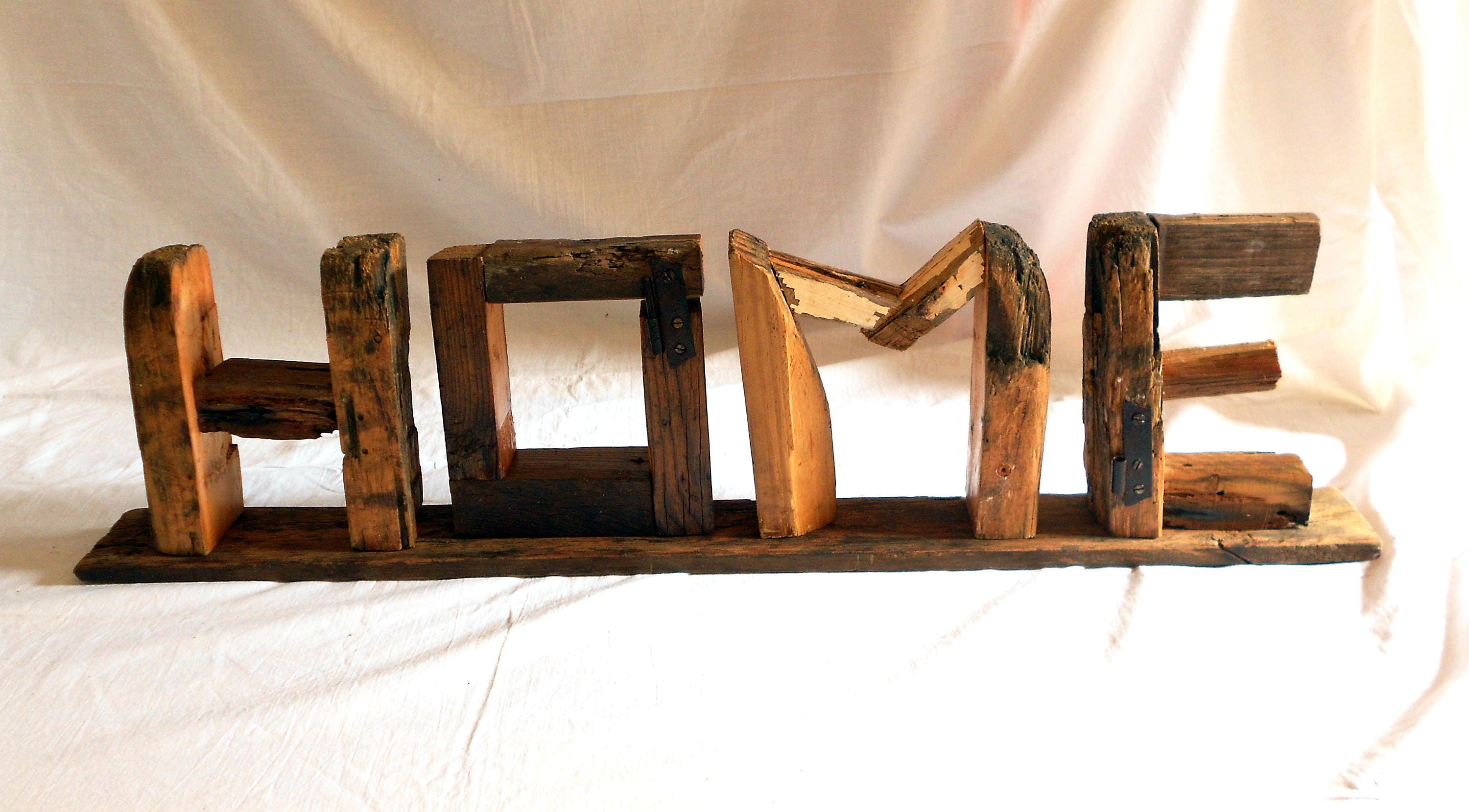 Letras HOME en madera reciclada vintage hecho a manopara decoración del ...