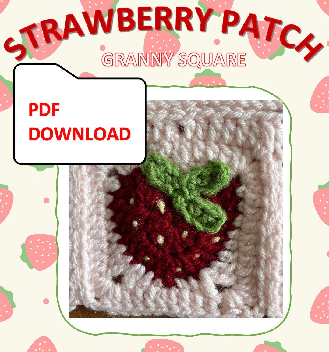 Strawberry Patch Granny Square - Etsy