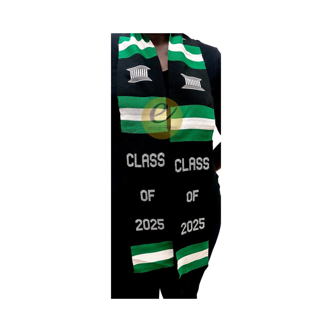 Class of 2025 Kente Graduation Stole: Nigerian Colors - Etsy