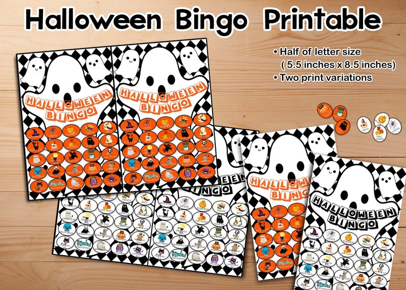 Halloween Bingo Printable, Halloween Game Printable, Halloween Bingo ...