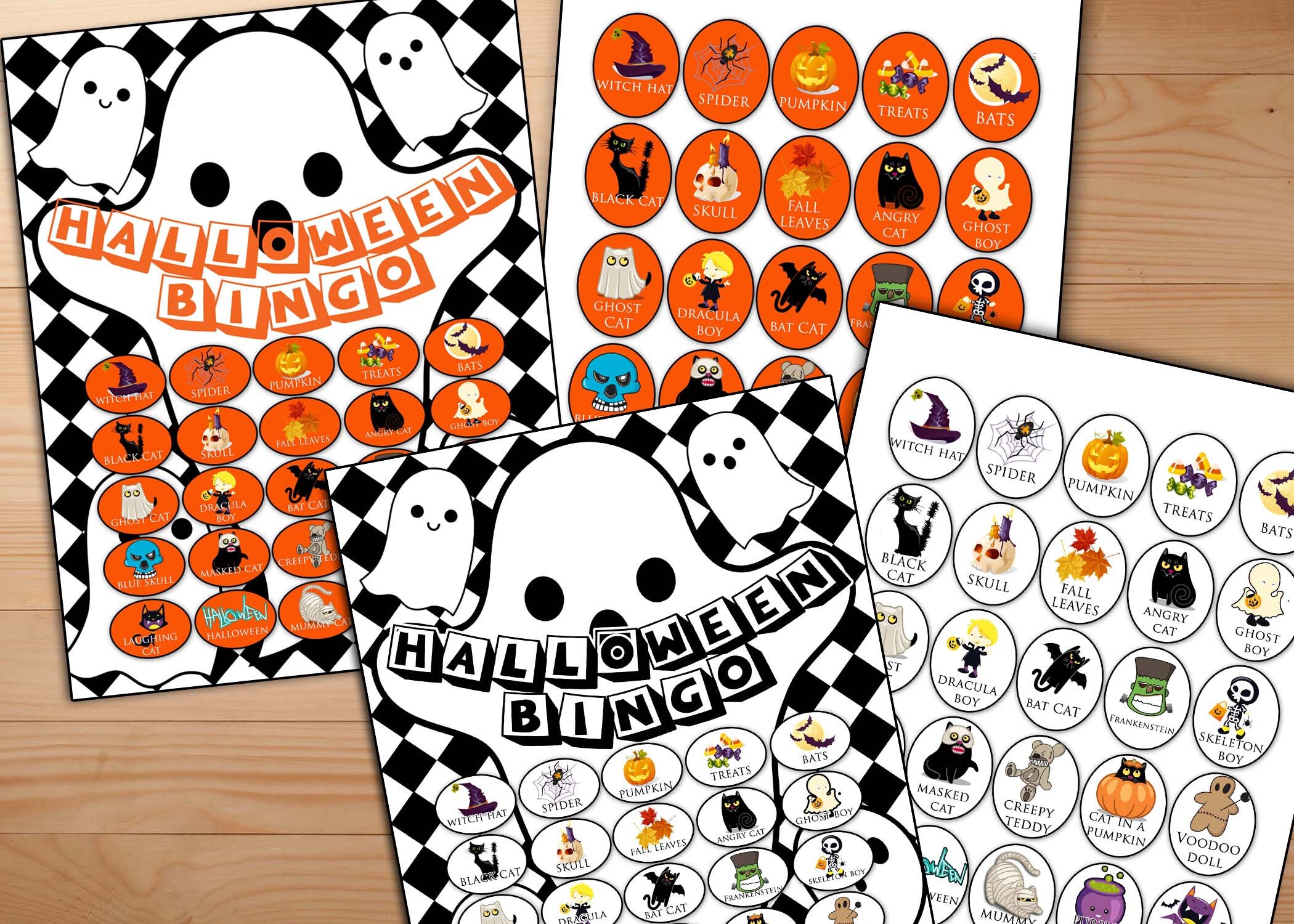 Halloween Bingo Printable, Halloween Game Printable, Halloween Bingo ...