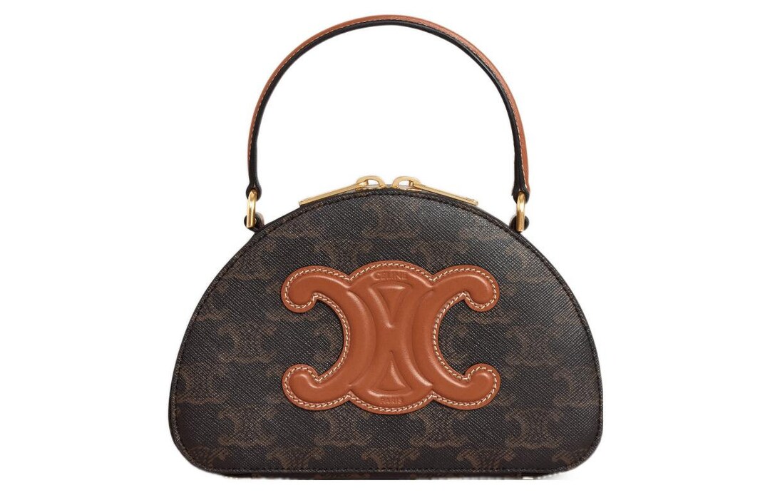 CELINE Arc De Triomphe Logo Full Print Zipper Cow Leather Half - Etsy