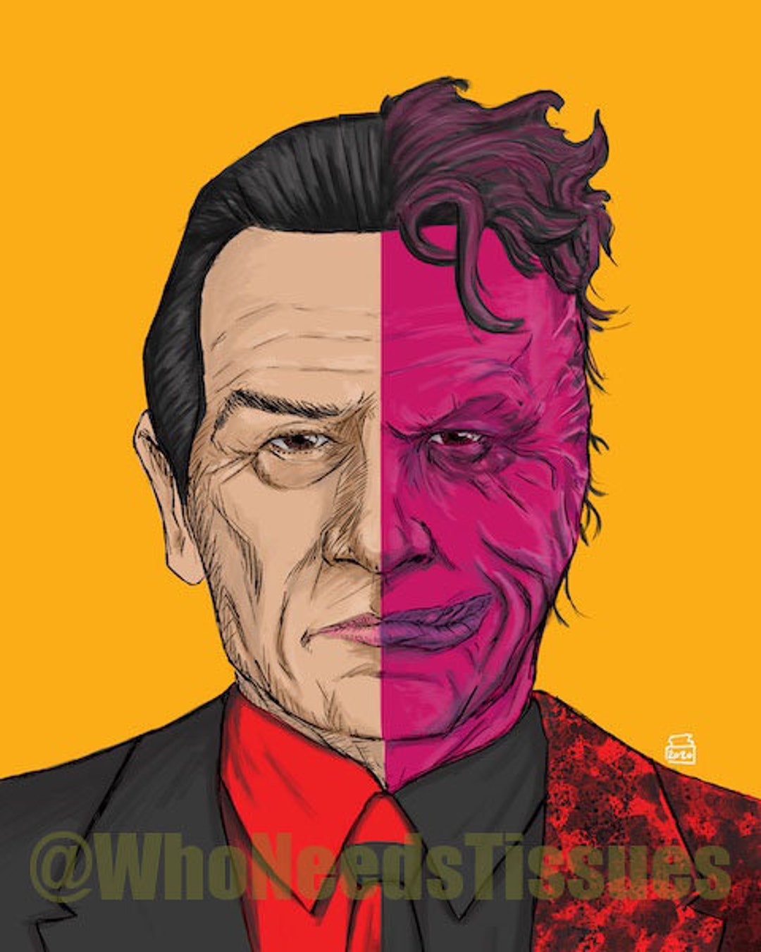 Tommy Lee Jones as Two-face Art Print Batman Forever - Etsy