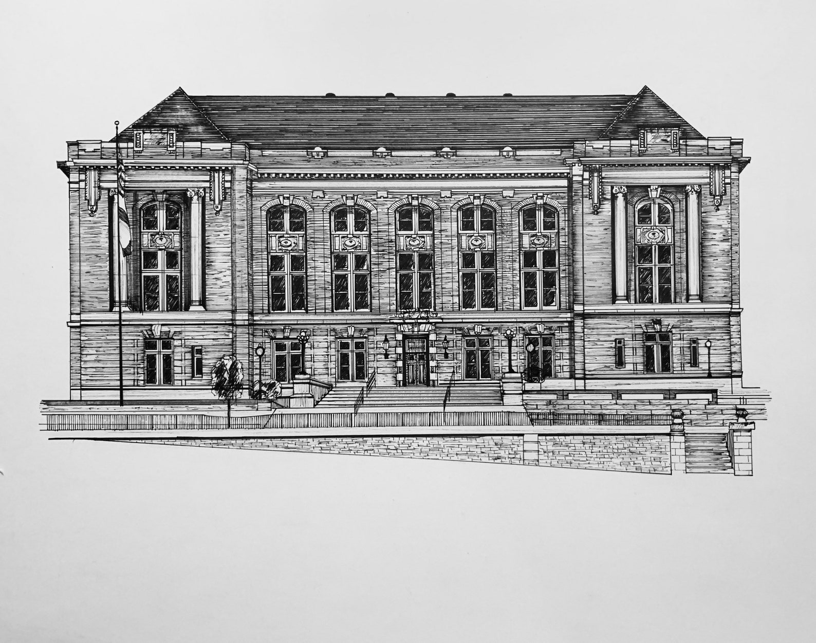 Custom Pen and Ink Building Drawing perfect Gift for New - Etsy