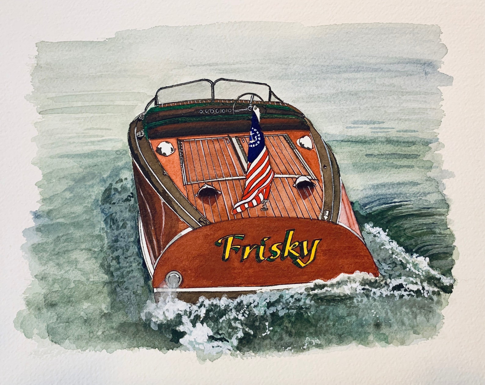 Custom Watercolor Boat Painting. Gift for a Boat Lovers Great | Etsy