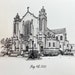 Custom Pen and Ink Church Drawing gift for Anniversary, a Special Day ...