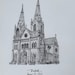 Custom Pen and Ink Church Drawing gift for Anniversary a - Etsy