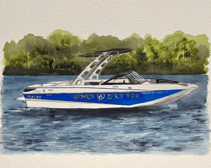 Custom Watercolor Boat Painting gift for Boat Lovers - Etsy