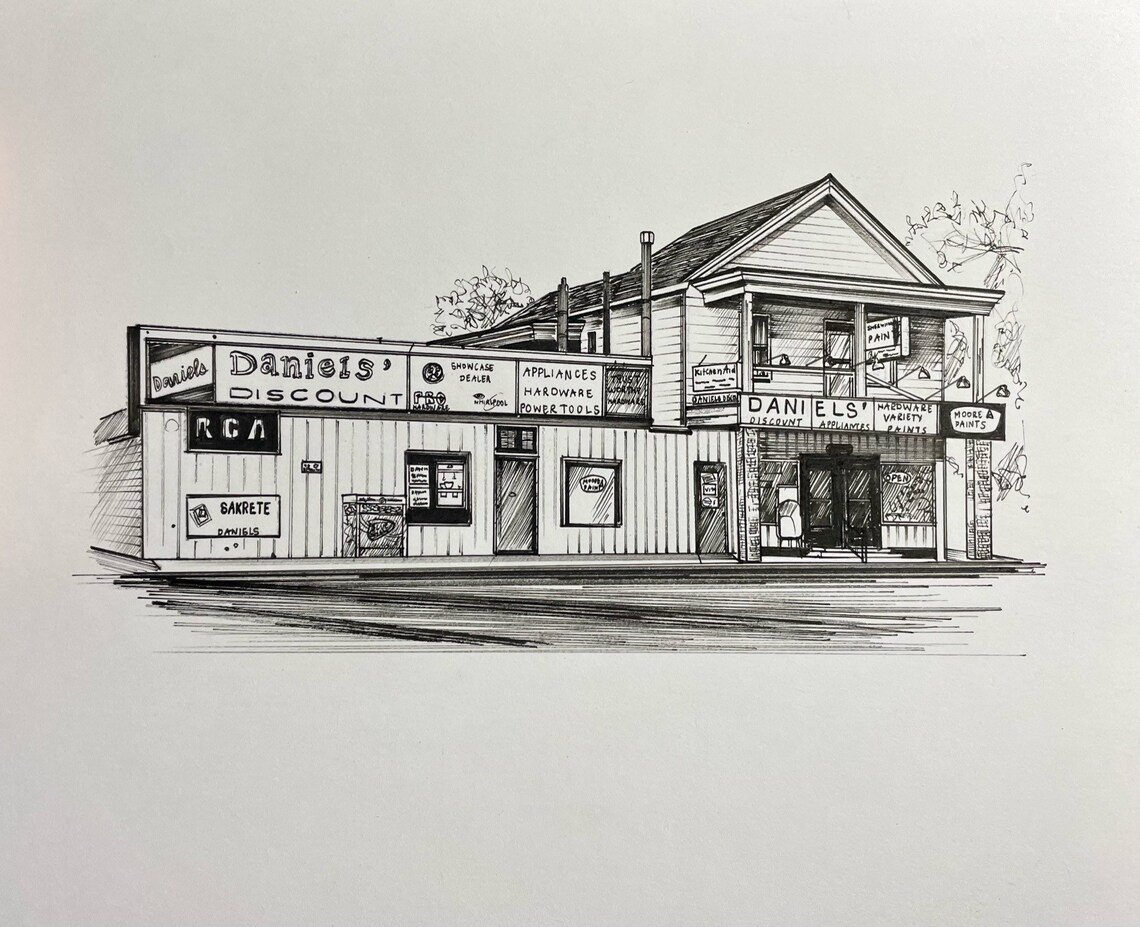 Custom Pen and Ink Building Drawing perfect Gift for New - Etsy