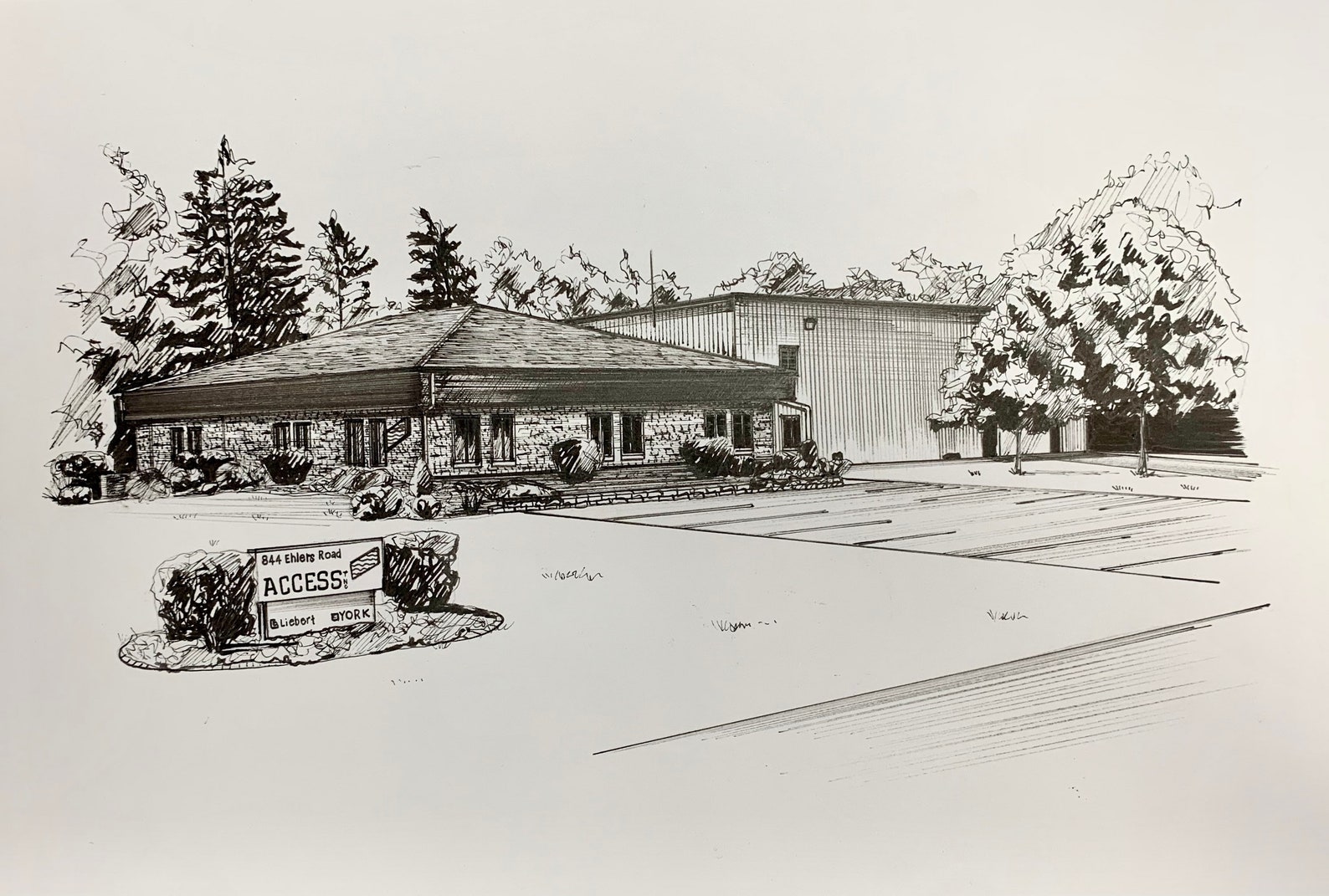 Custom Pen and Ink Building Drawing perfect Gift for New - Etsy