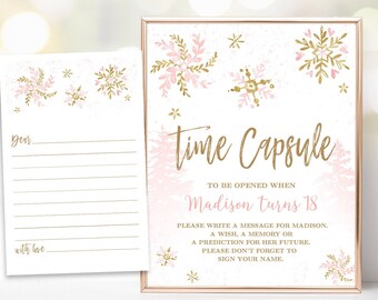 Time Capsule Sign and With Matching Printable Message Cards | Etsy