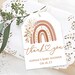 Boho Rainbow Thank You Favor Tags Printable Baby Shower Favor - Etsy