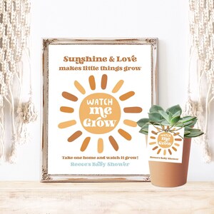 Watch Me Grow Sign and Favor Tag Template, Editable Succulent Favor Tag ...