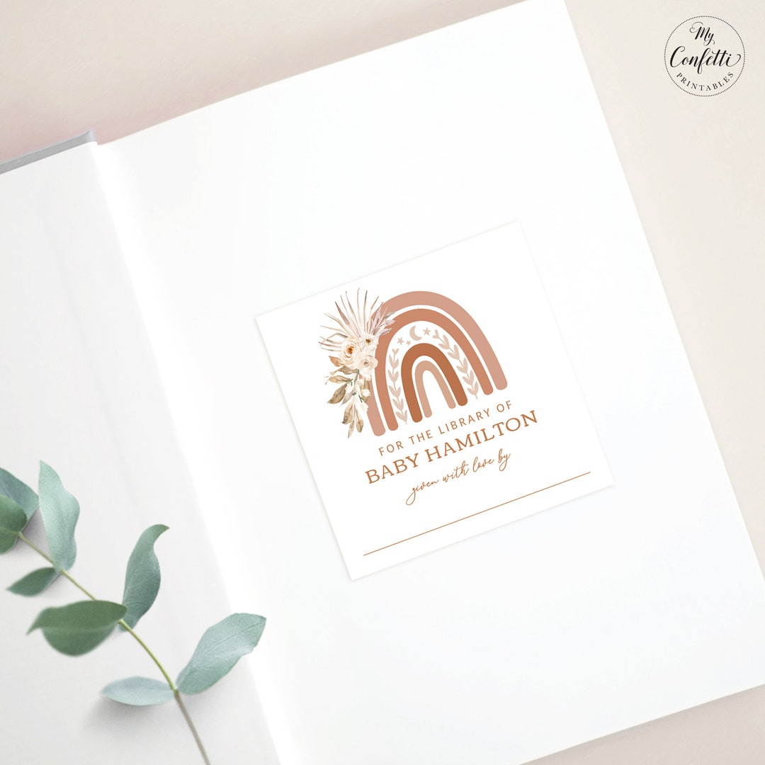Editable Book Label Template, Custom Book Label, Printable Baby Book ...