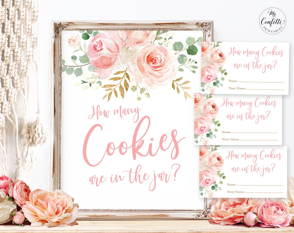 How Many Cookies Are in the Jar Baby Shower Game Sign and - Etsy