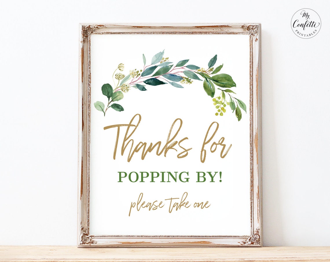 Thanks for Popping by Sign Printable Popcorn Favors Sign - Etsy