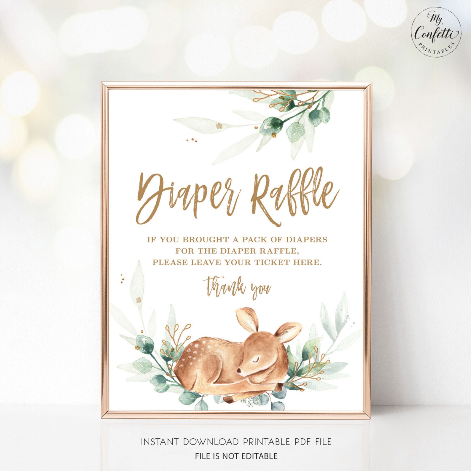 Baby Shower Diaper Raffle Sign Printable Baby Shower Diaper - Etsy