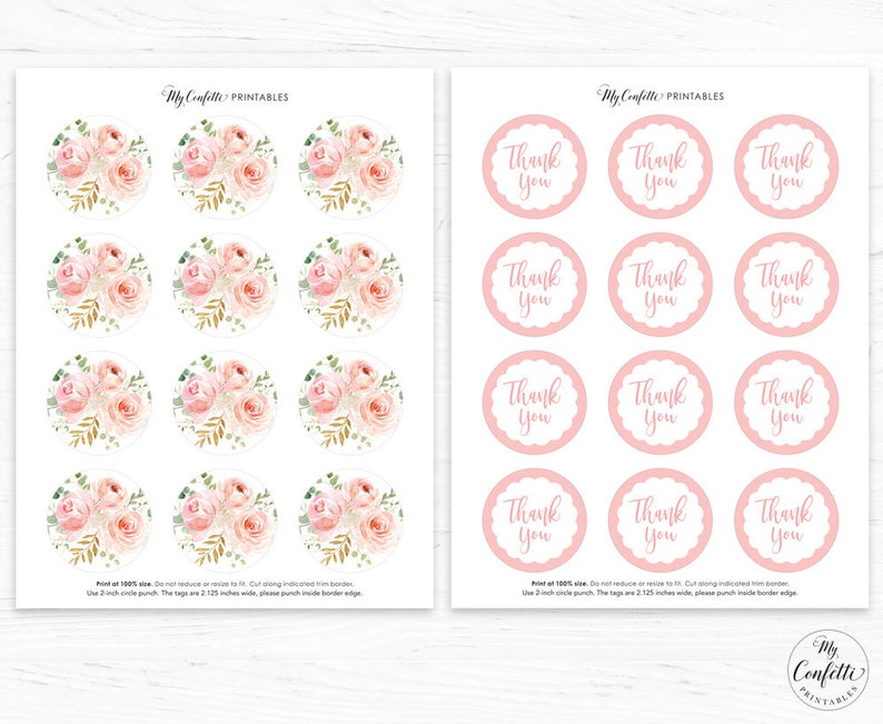 Pink Thank You Cupcake Toppers Printable Cupcake Toppers | Etsy