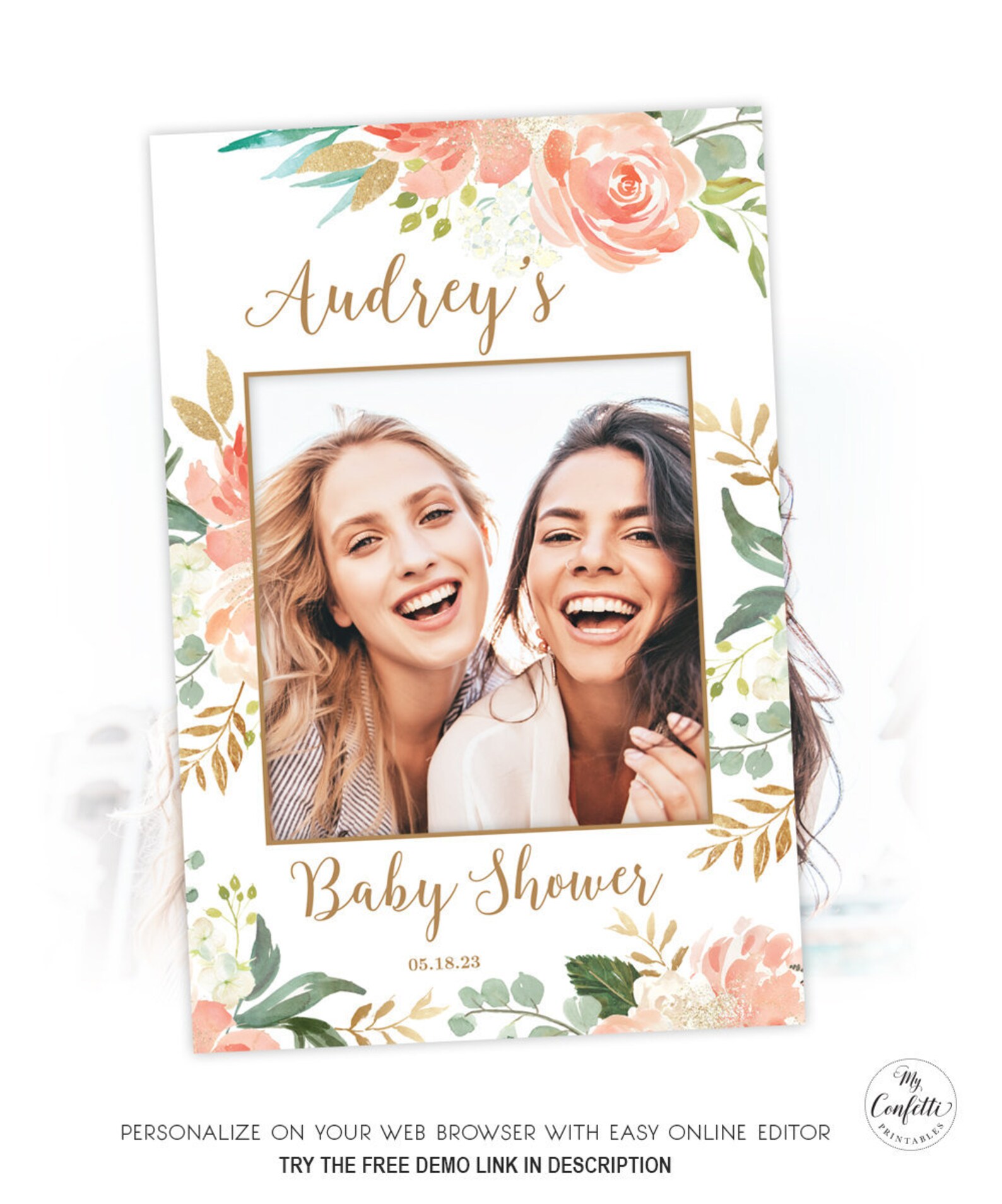 EDITABLE Photo Prop Frame Sign Template Printable Photo Prop - Etsy