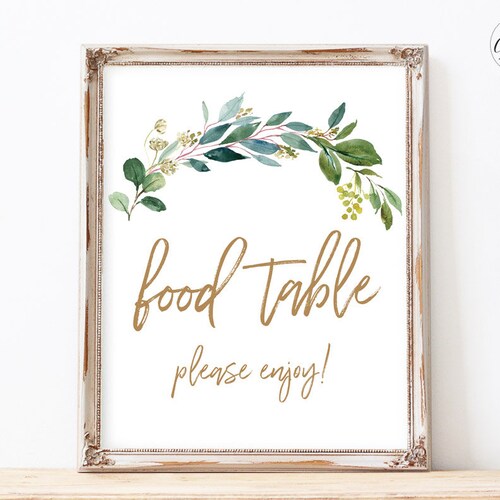 Food Table Sign Printable Food Table Sign Baby Shower - Etsy