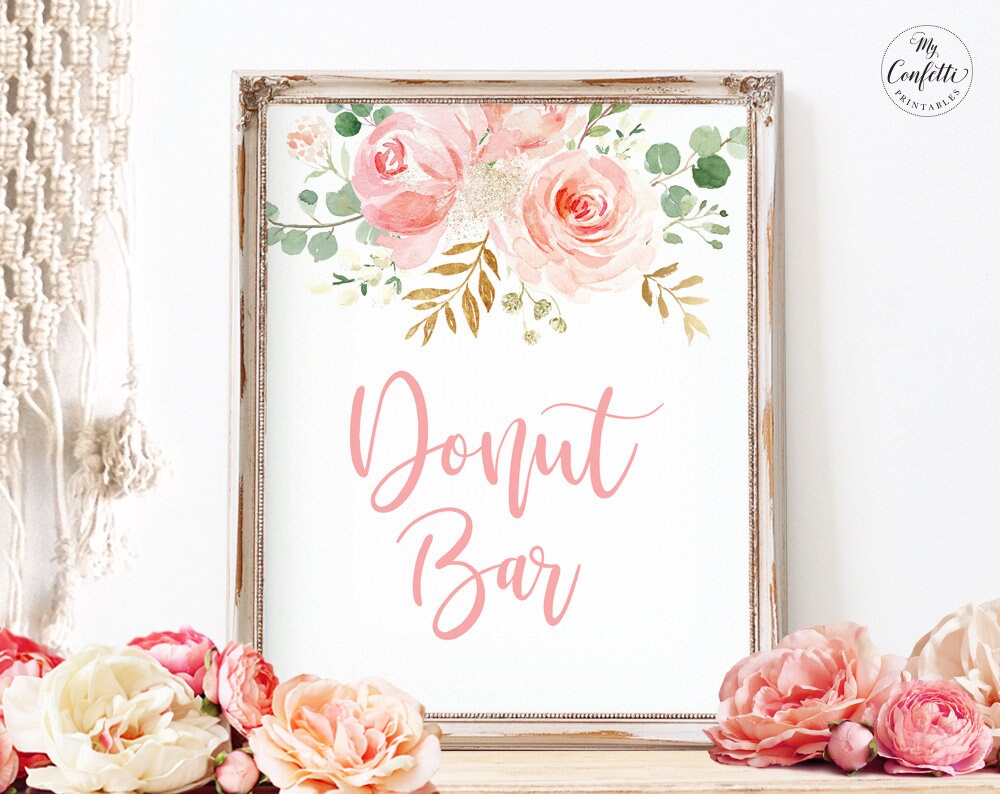 Printable Donut Bar Sign Baby Shower Donut Bar Sign Blush | Etsy
