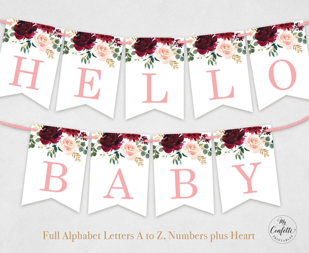 Printable Alphabet Banner Set, Letters A to Z, Numbers Plus Heart, DIY ...