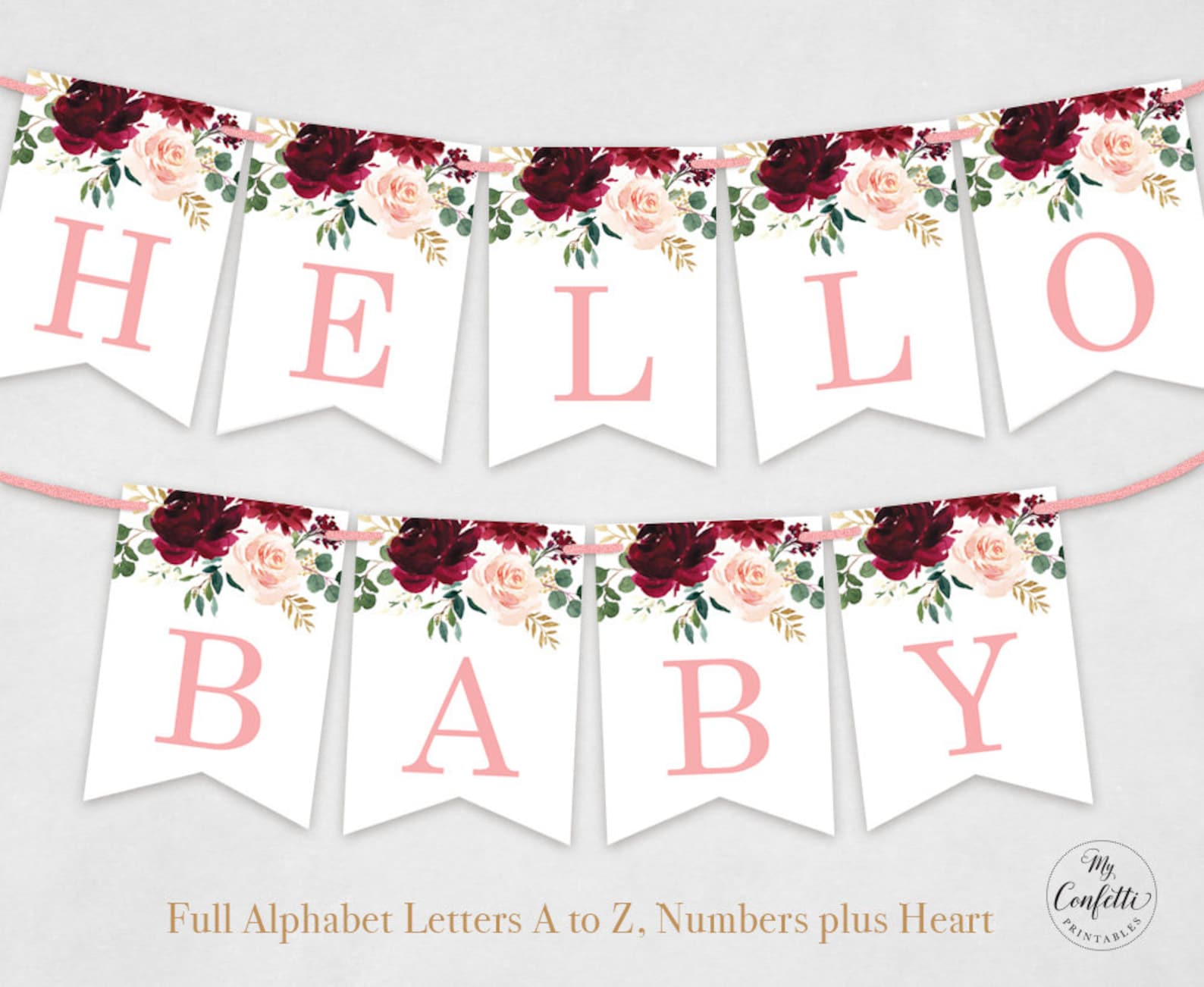 Printable Alphabet Banner Set Letters A to Z Numbers Plus - Etsy