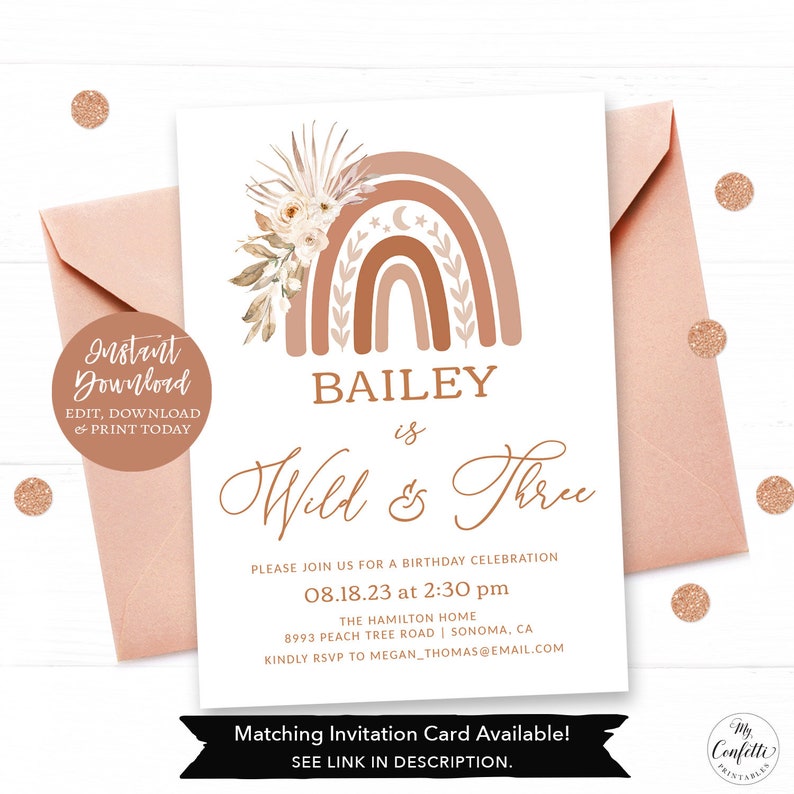 Boho Rainbow Birthday Welcome Sign, Printable Welcome Sign Template ...