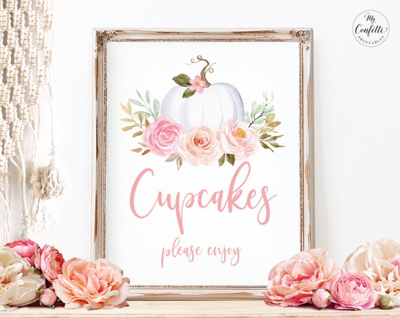 Cupcakes Sign Printable Cupcakes Sign Pumpkin Fall Autumn | Etsy