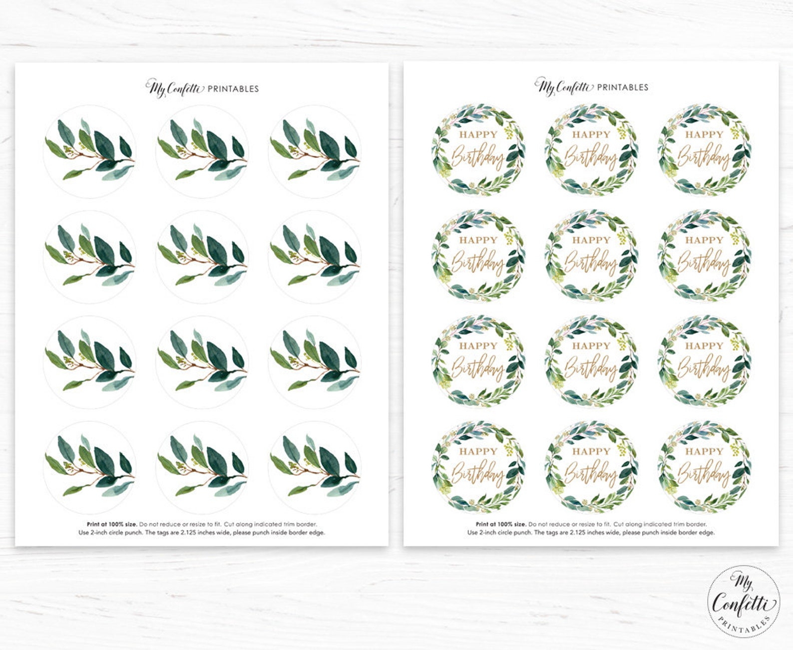 Happy Birthday Cupcake Toppers Printable Cupcake Toppers - Etsy